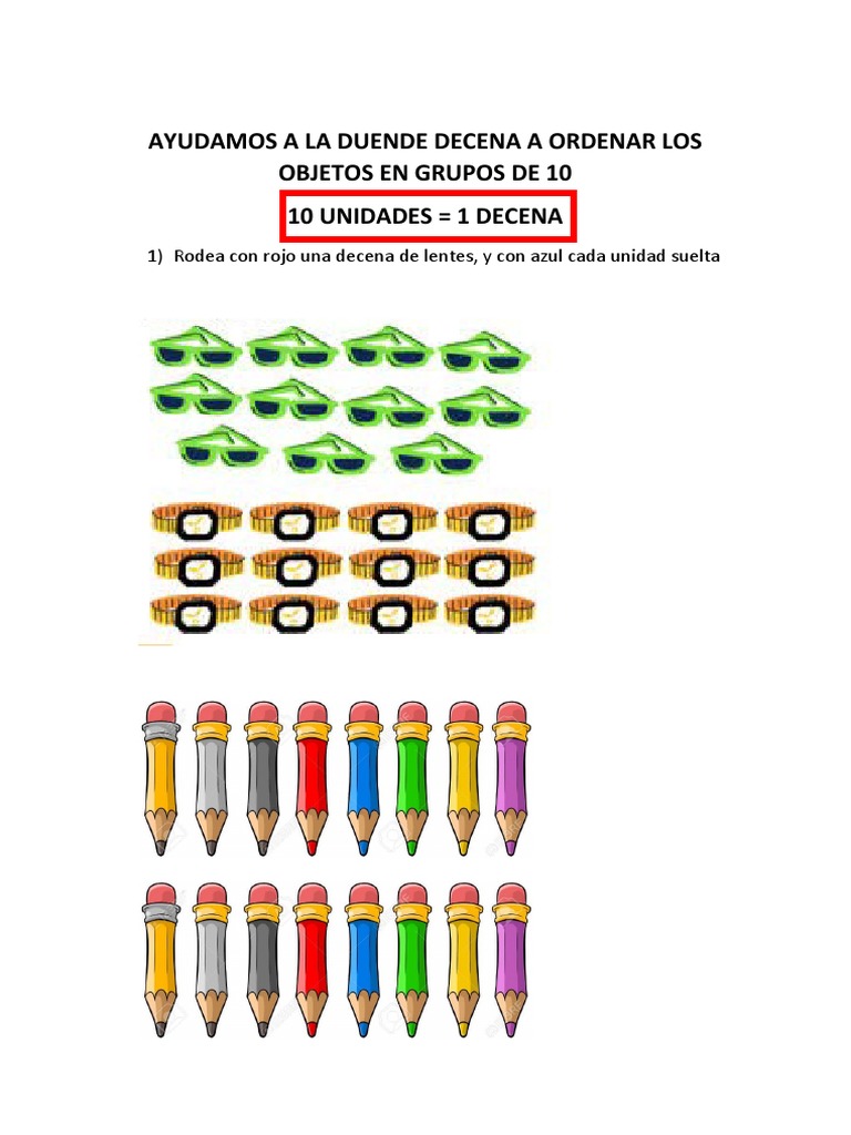 Ejemplos de Decenas para Niños | PDF