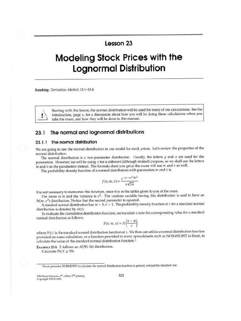 Modeling Stock Prices With The Lognormal Distribution | PDF Modeling Stock Prices With The Lognormal Distribution | PDF