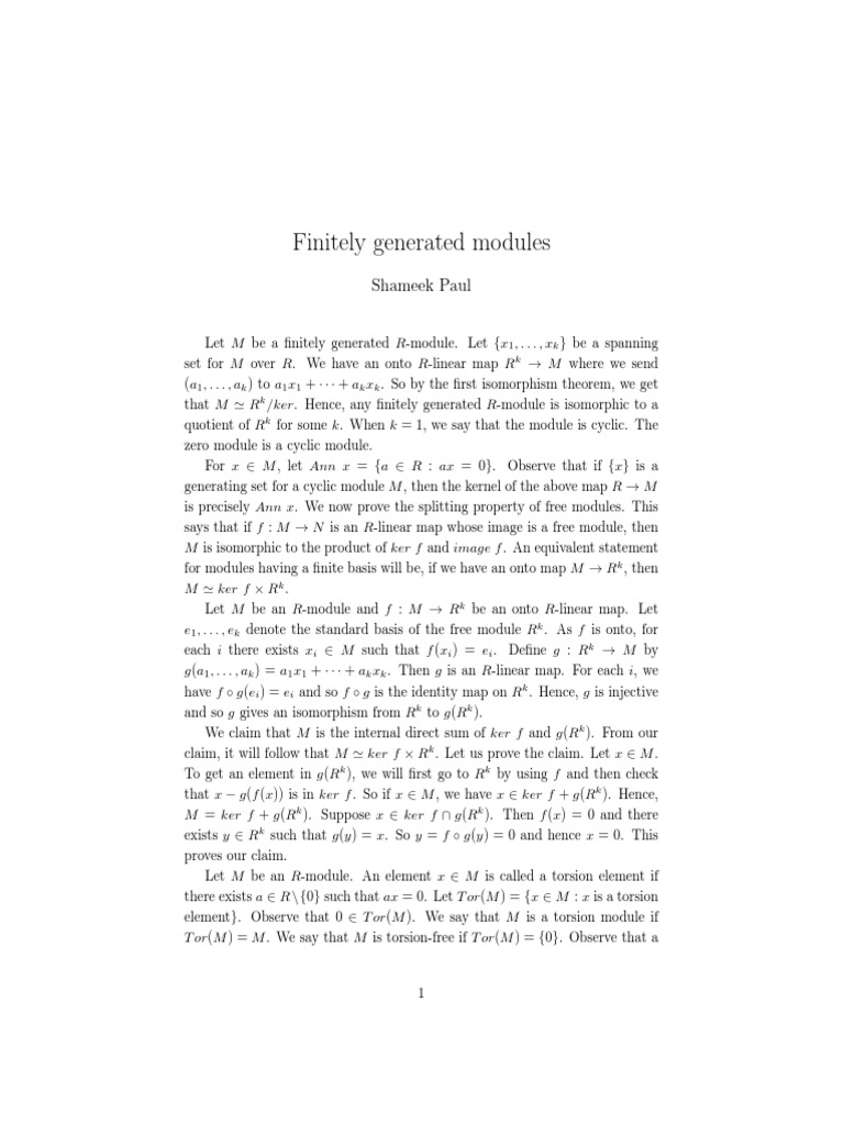 Modules | Download Free PDF | Module (Mathematics) | Ring Theory