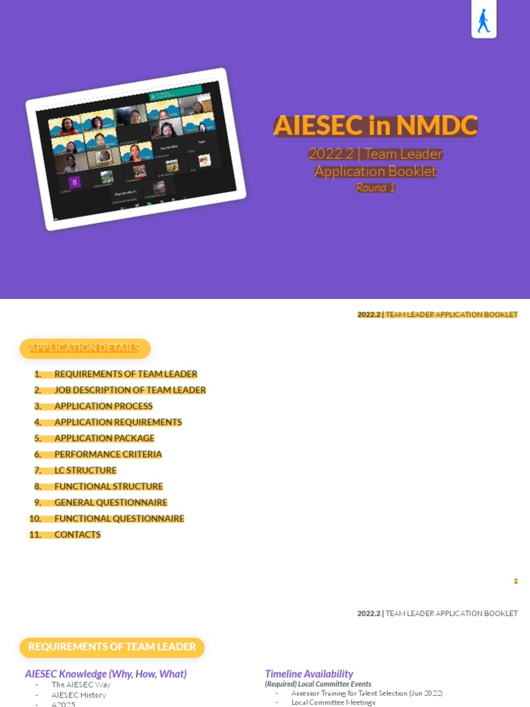 (AIESEC in NMDC - 2022.2) Team Leader Application Booklet | PDF ...