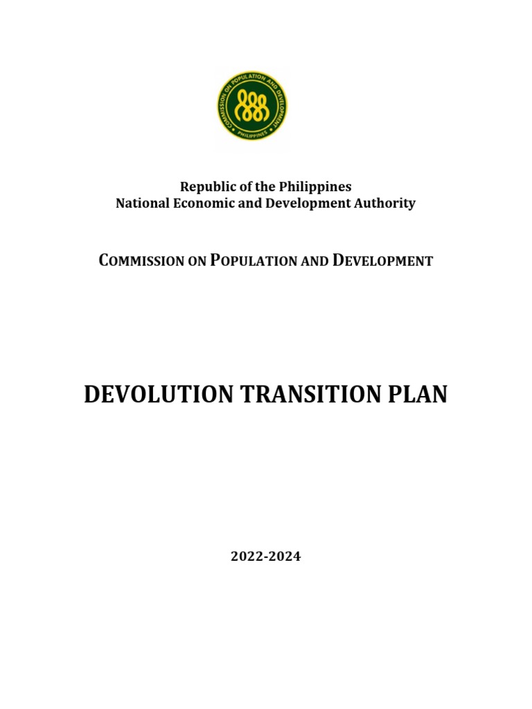 FINAL POPCOM Devolution Transition Plan Write Up | PDF | Family Planning | Birth Control