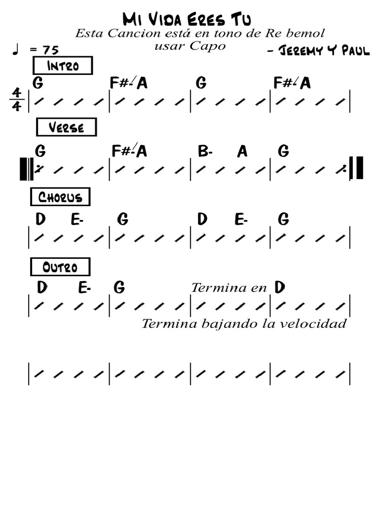 Mi Vida Eres Tú Partitura | PDF