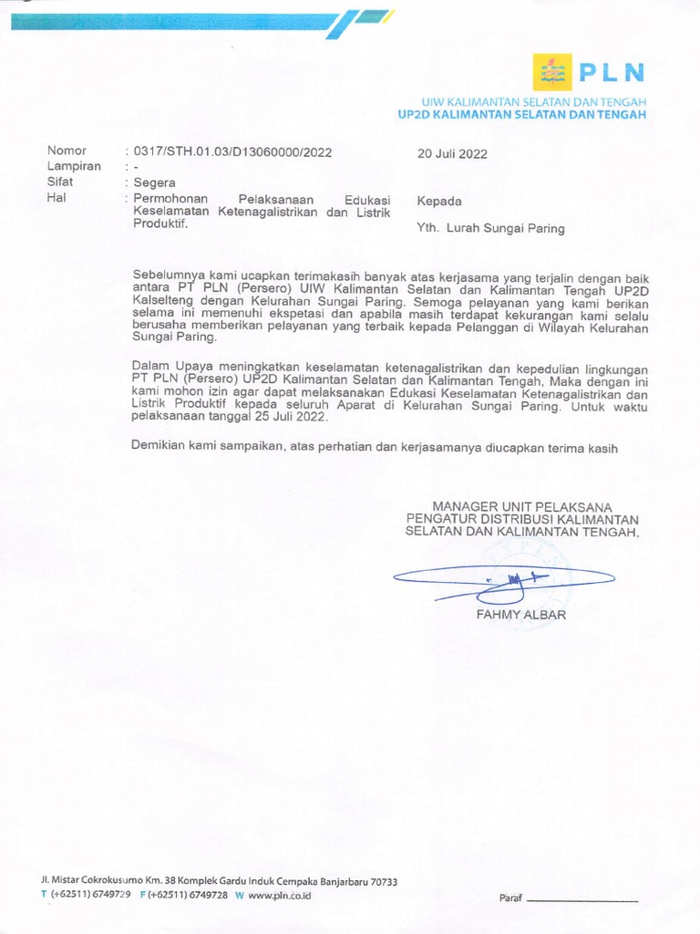 Surat Sosialisasi | PDF