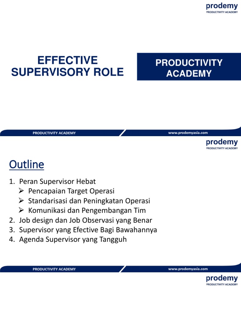 Supervisory Role 310123-Prodemy | PDF