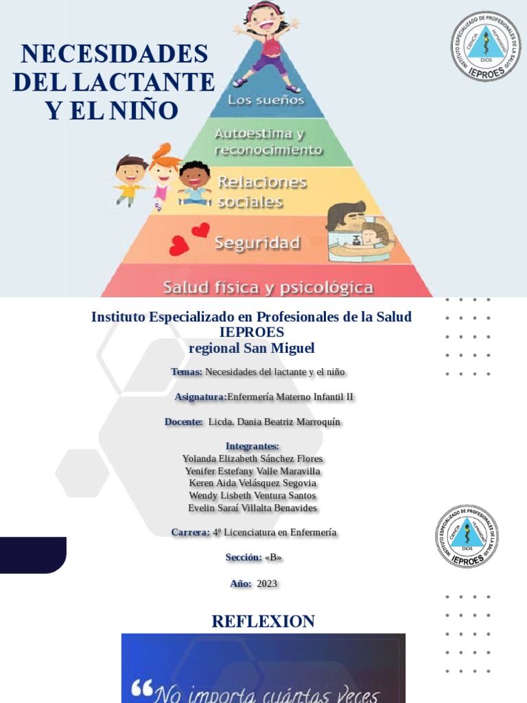 Necesidades Del Lactante y El Niño | PDF | Amamantamiento | Dormir
