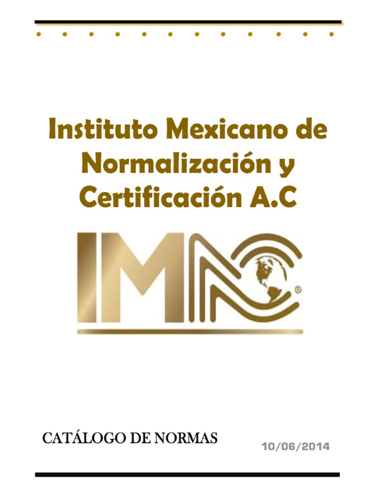 Instituto Mexicano de Normalización y Certificación A.C - PDF ...