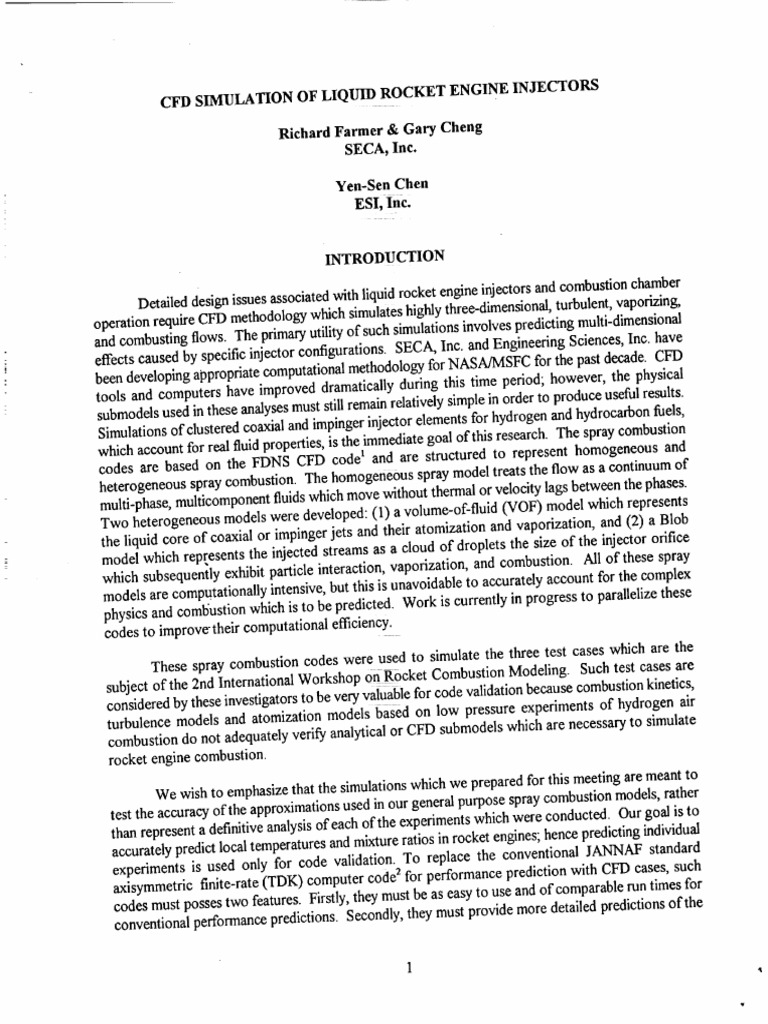 CFD Simulation Rocket Engine Injectors | PDF | Turbulence ...
