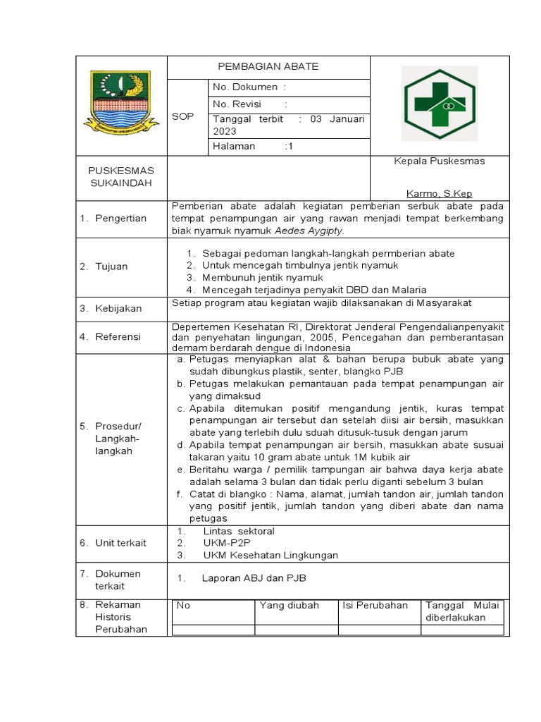 Sop Pembagian Abate | PDF