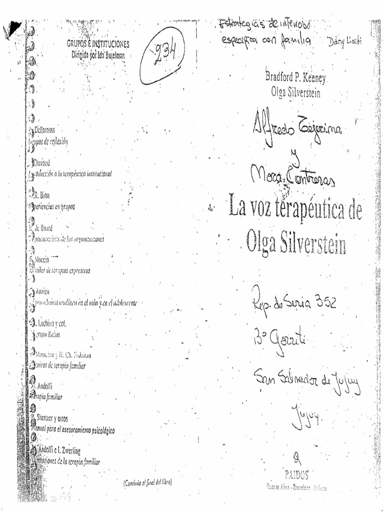La Voz Terapeutica de Olga Silverstein | PDF