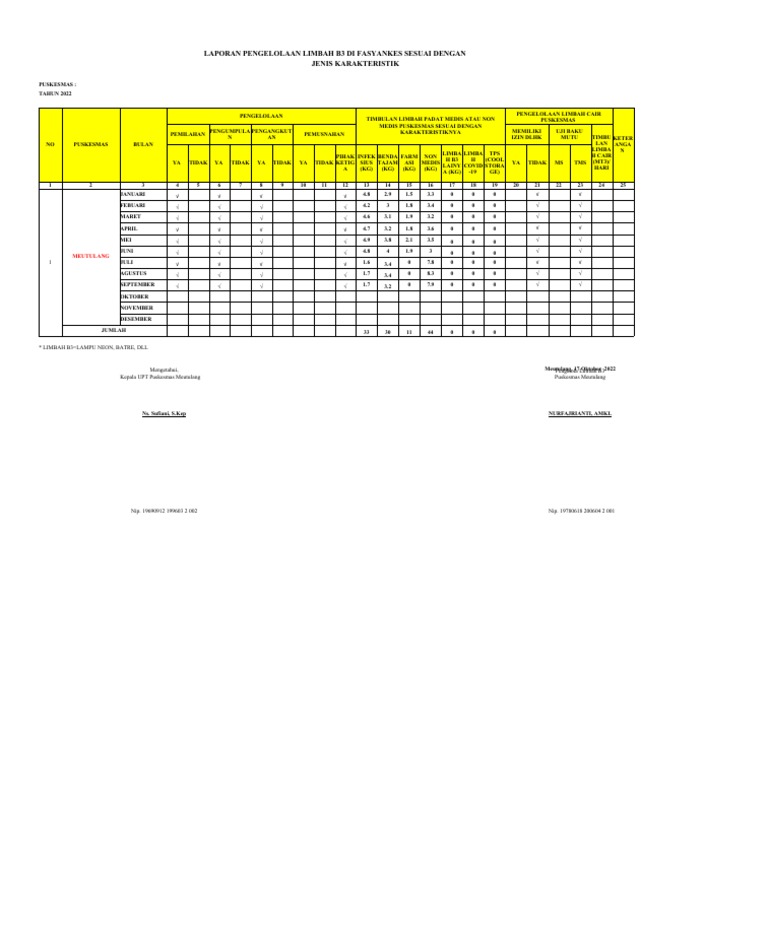 Form Limbah B3 | PDF