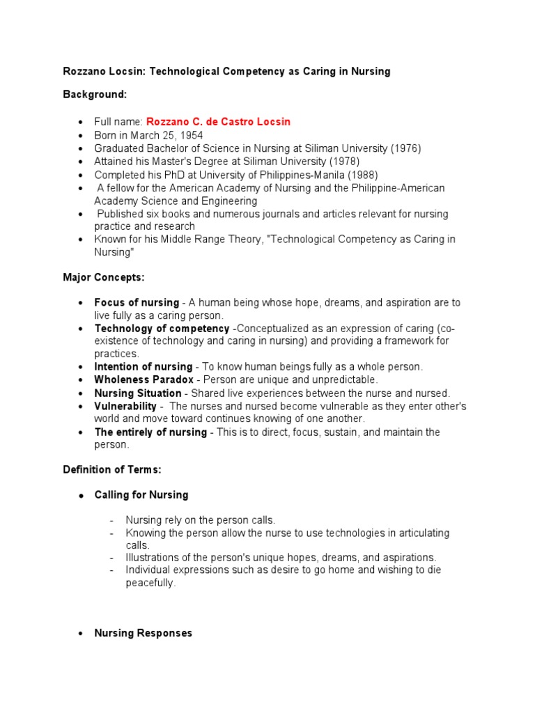 Rozzano Locsin Theory | PDF | Nursing | Science