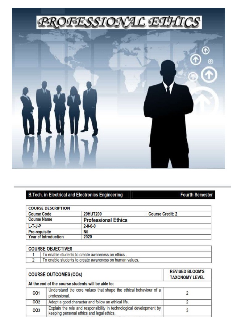 Professional Ethics - Module 1 | PDF | Morality | Integrity