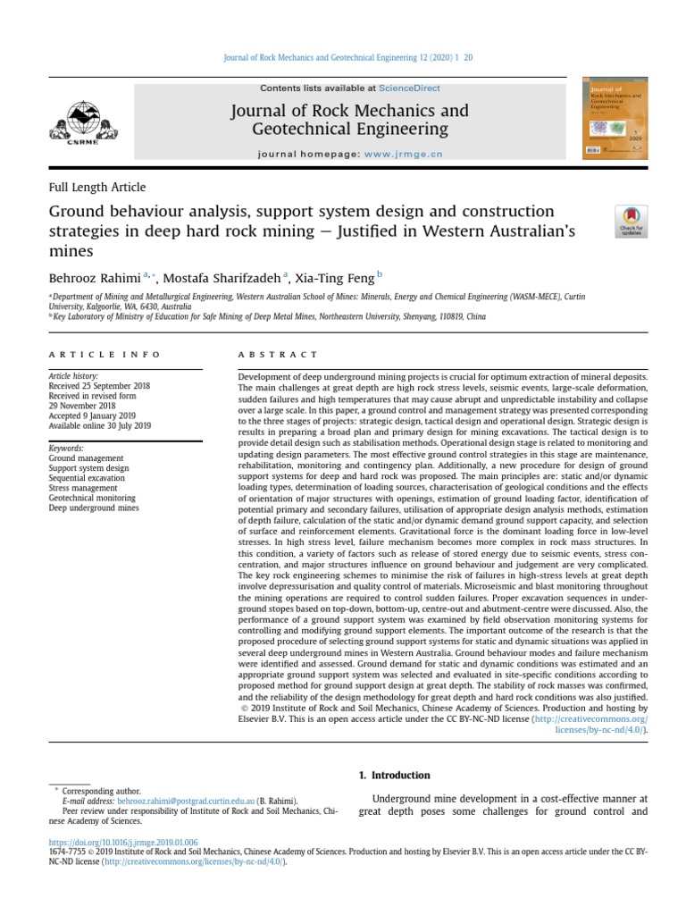 Ground Behaviour Analysis Support System Design An | PDF | Mining ...
