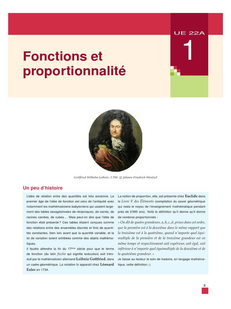 Introduction aux Fonctions et Proportions | PDF | Fonction ...