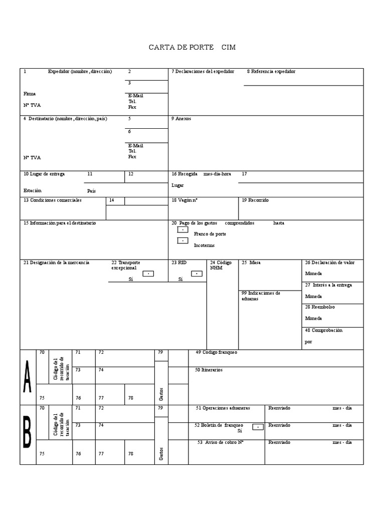 Carta de Porte CIM: Guía Detallada | PDF