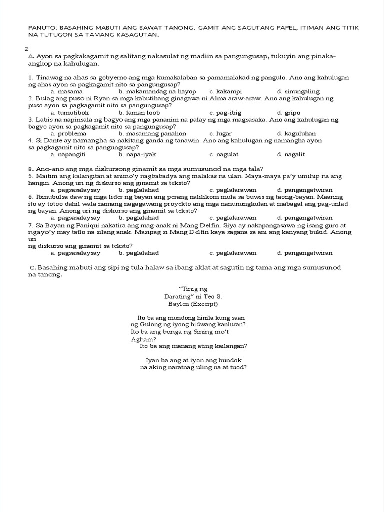 PDF Filipino 10 2nd Quarter | PDF