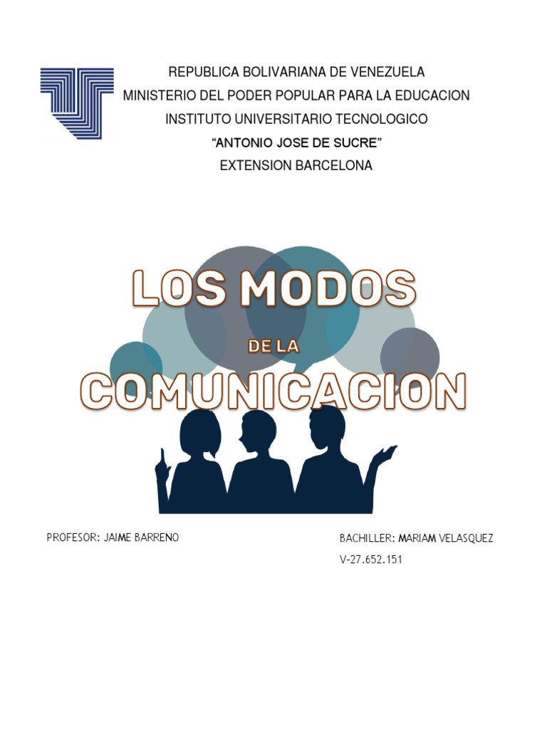 Los Modos de La Comunicacion Mariam Velasquez v27652151 | PDF ...