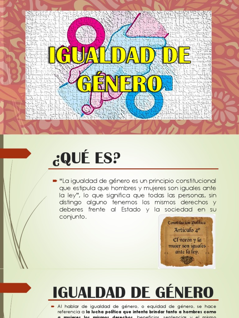 Igualdad de Género: Derechos y Leyes | PDF | Estudios de género ...