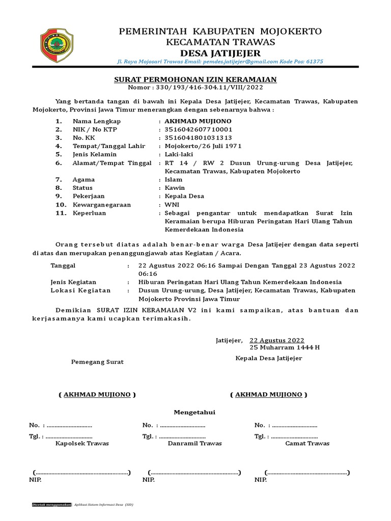 Surat Izin Keramaian v2 3516042607710001 2022-08-22 193 | PDF