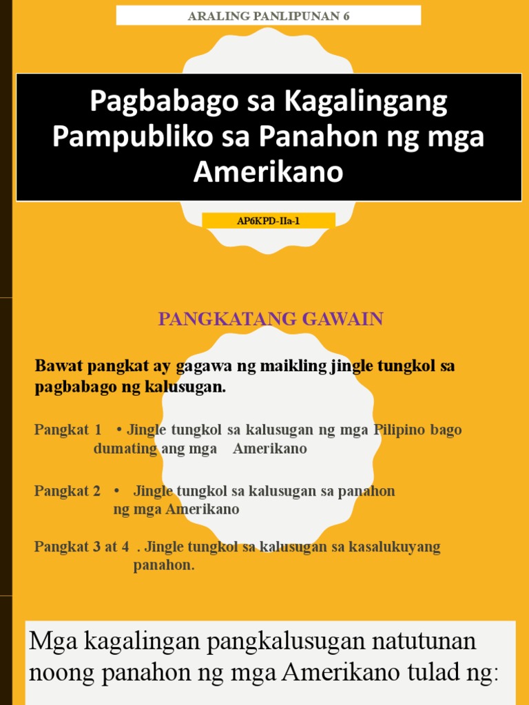 DEVICES-AP6, Q2, WEEK1, DAY 3 - Pagbabago Sa Kagalingang Pampubliko Sa ...