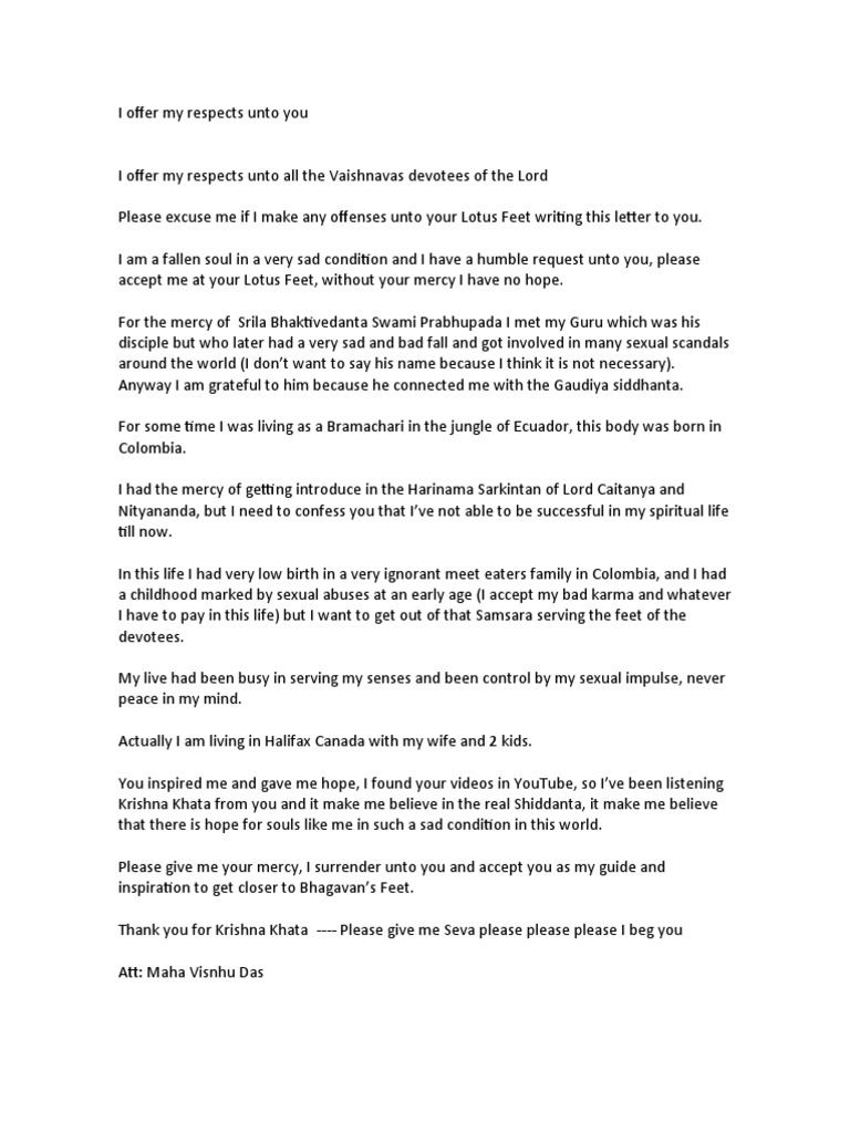 Letter To Shyam Das Babaji Maharj | PDF