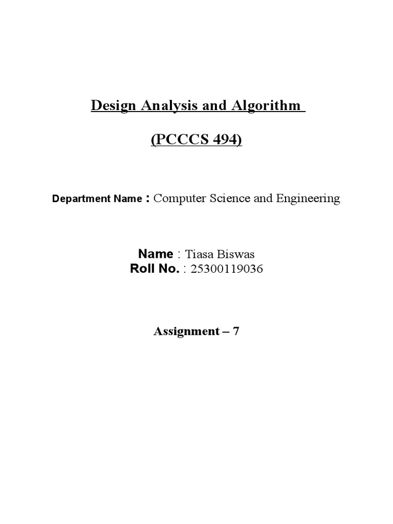 DA Assignment7 | PDF | Discrete Mathematics | Graph Theory