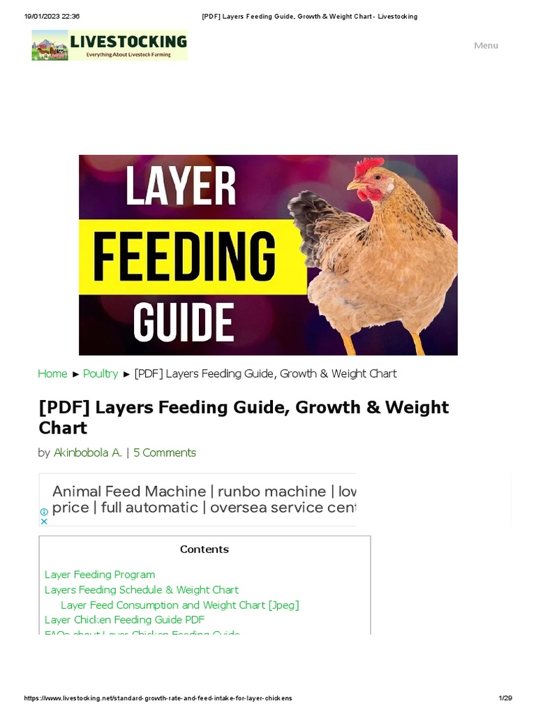 (PDF) Layers Feeding Guide, Growth & Weight Chart - Livestocking | PDF ...