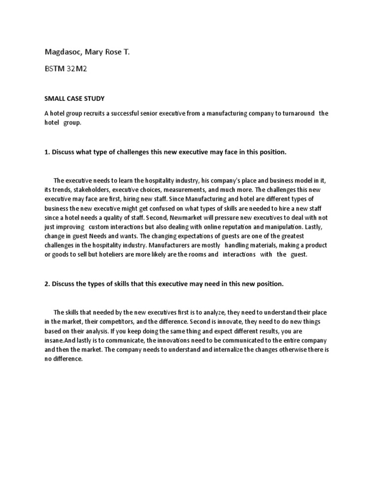 MAGDASOC Small Case Study BSTM 32M2 | PDF