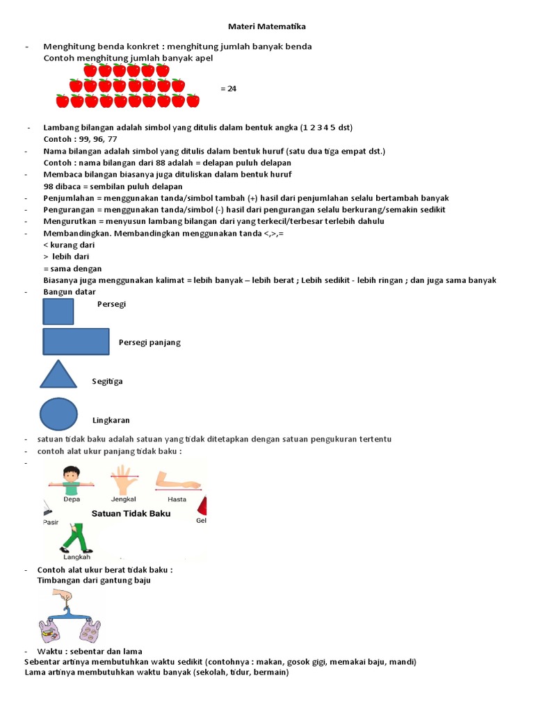 Materi Matematika Kelas 1 Pdf