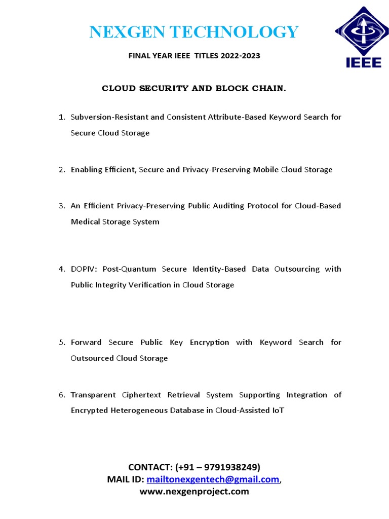 Ieee 2022-23 Cse Titles | PDF | Internet Of Things | Computer Network