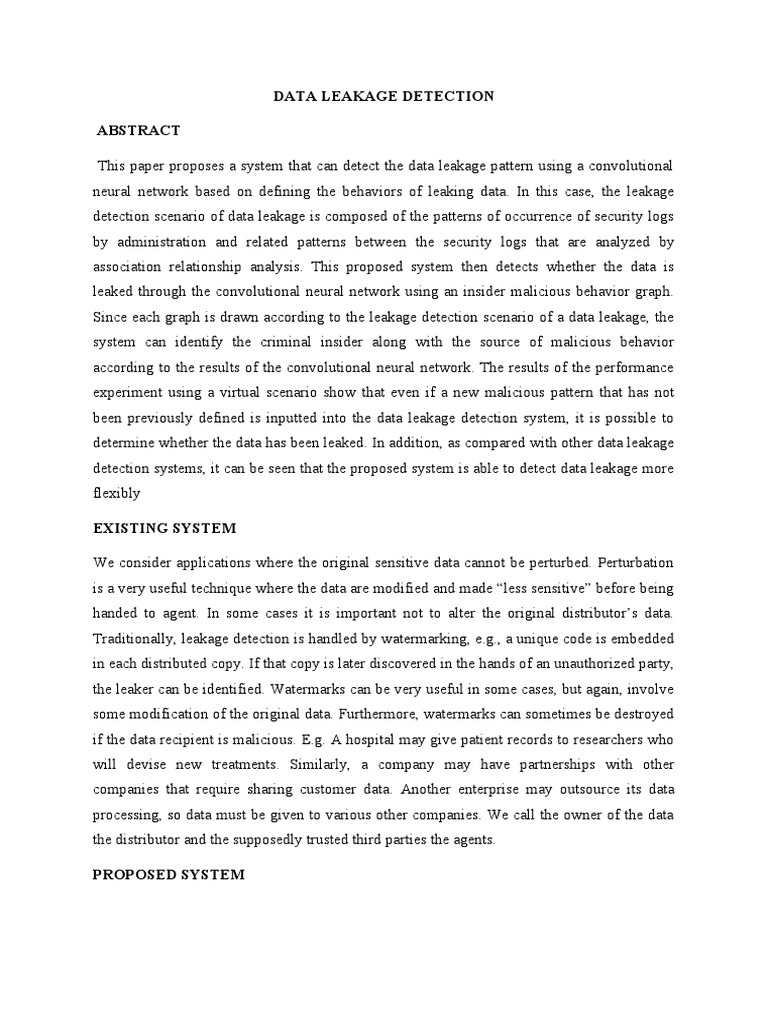 Data Leakage Detection Pdf Artificial Neural Network Data 0540