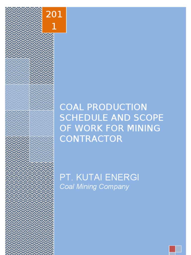 Scope of Work For Mining Contractor & Coal Production Schedule - Rev.1 ...