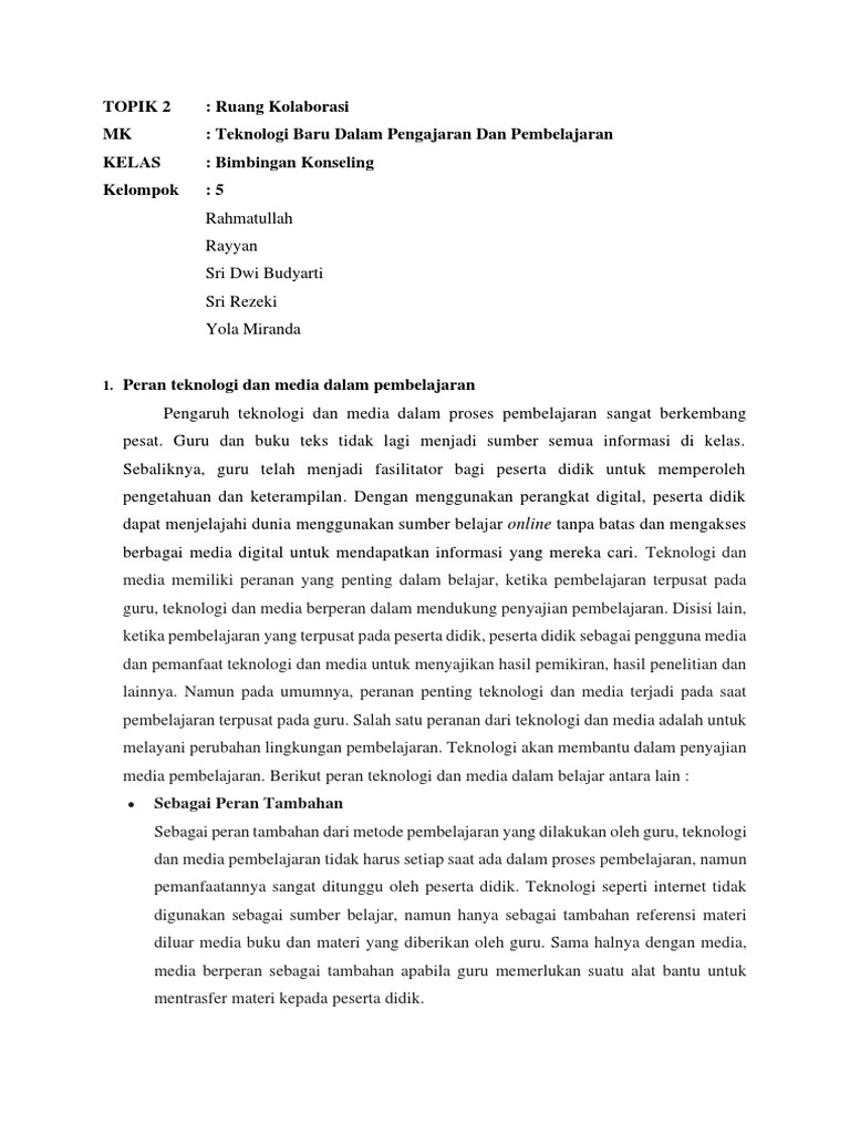 TOPIK 2 Tugas Ruang Kolaborasi Kel 5 TBPP | PDF