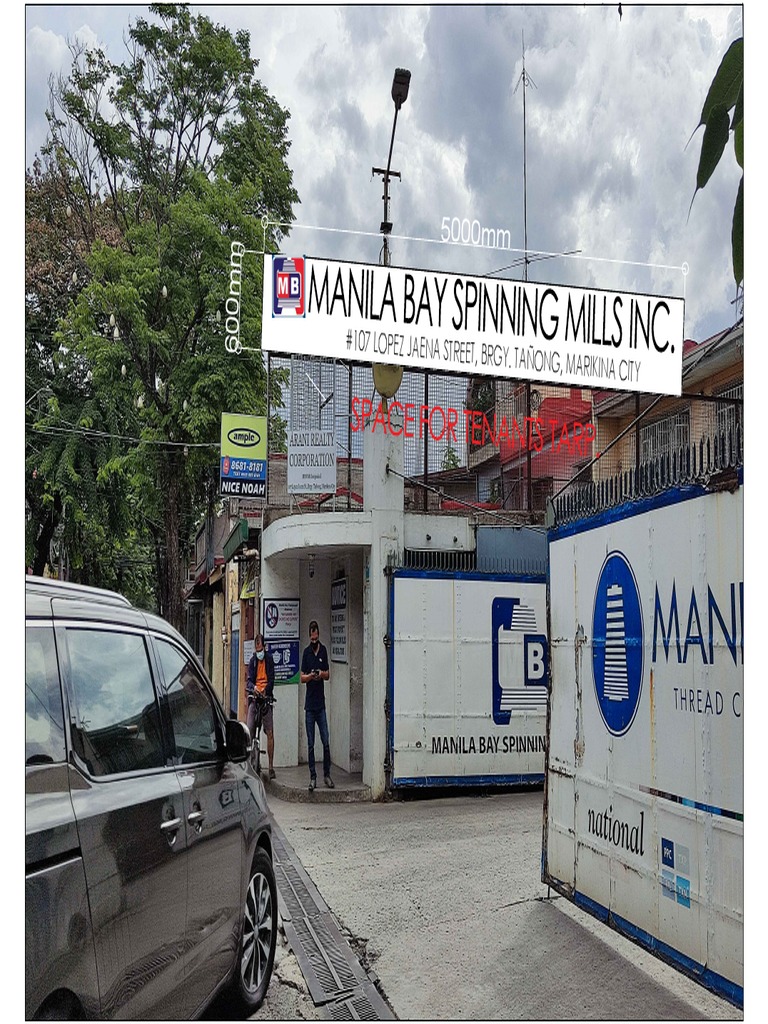 Manila Bay Spinning Mills Inc.: Space For Tenants Tarp | PDF