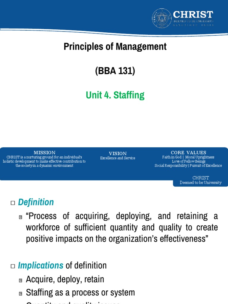 UNIT 4 - Staffing | PDF | Recruitment | Human Resources