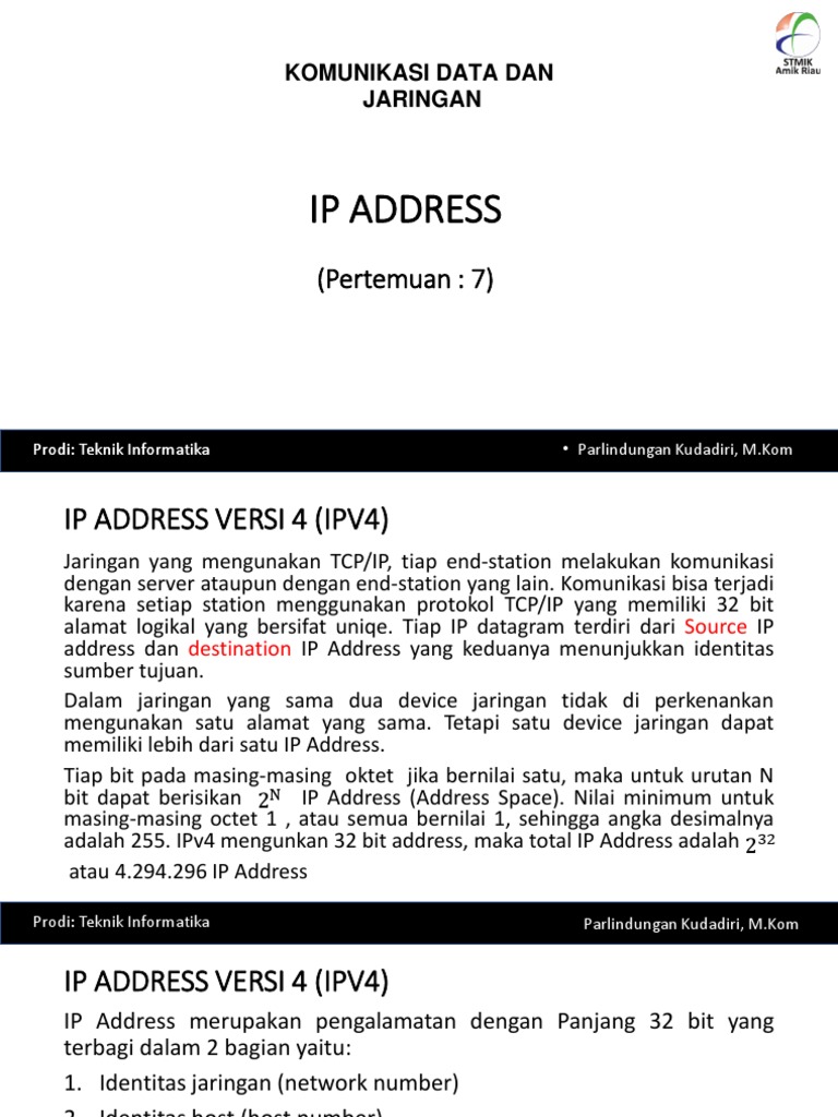 Pertemuan-7-IP ADDRESS | PDF