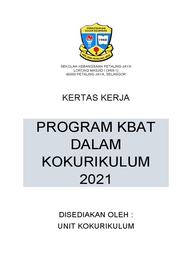 Kertas Kerja Program Kbat | PDF