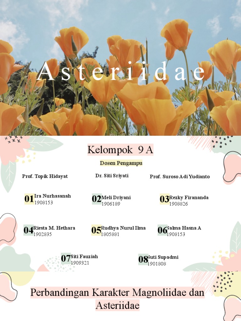 Asteriidae Kel. 9A | PDF | Sains & Matematika