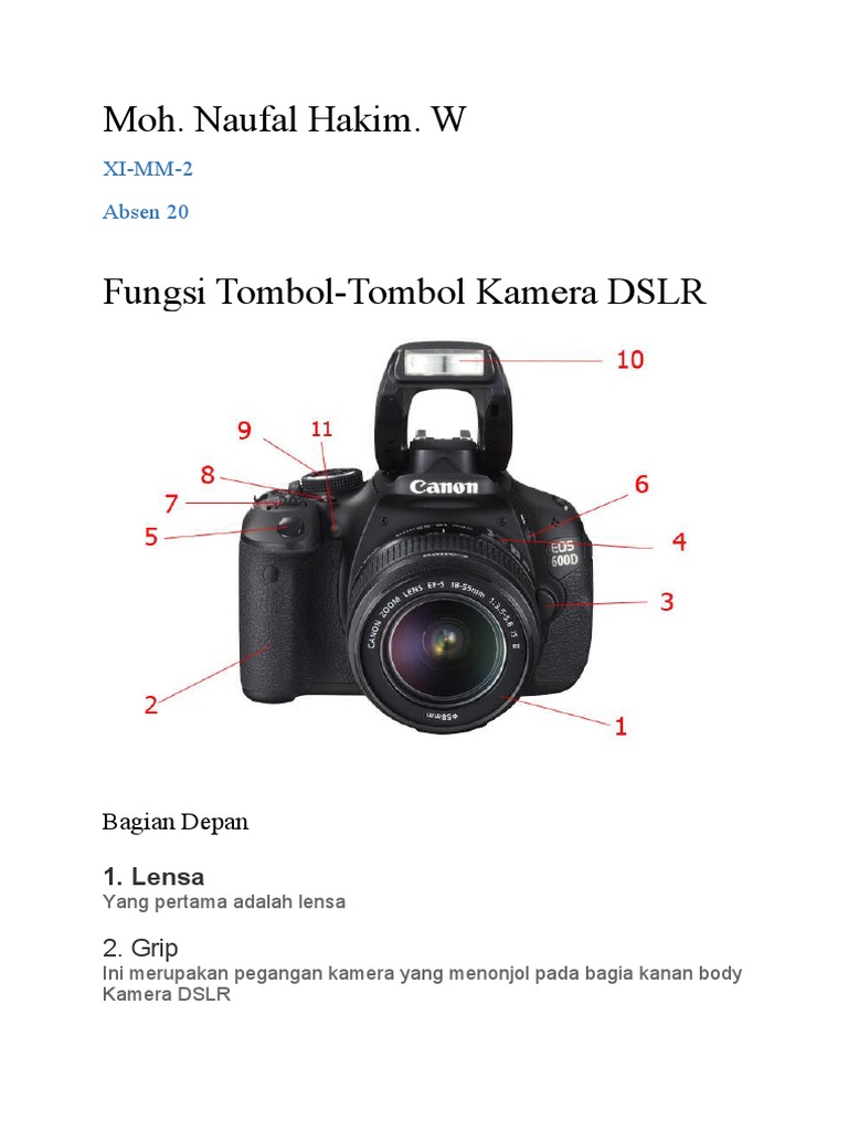 Fungsi Tombol Kamera DSLR Lengkap | PDF
