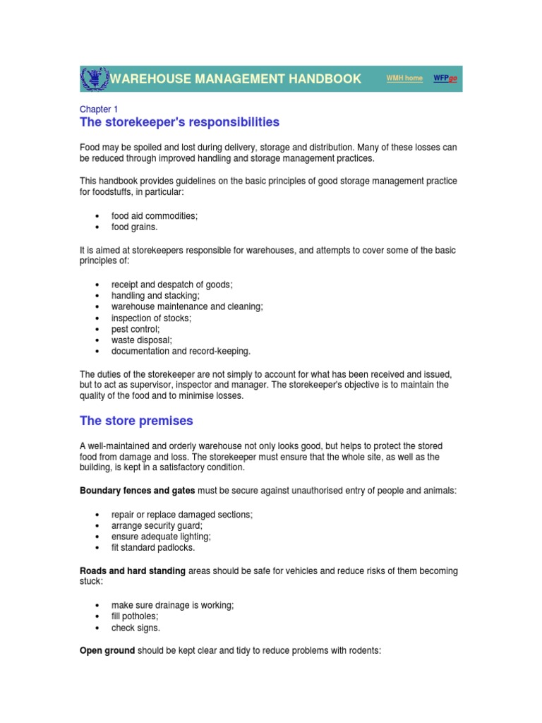 Warehouse Management Handbook | PDF | Pest Control | Warehouse