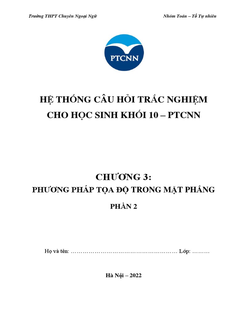 Tn Pt Đường Tròn - Elip - Học Sinh | PDF