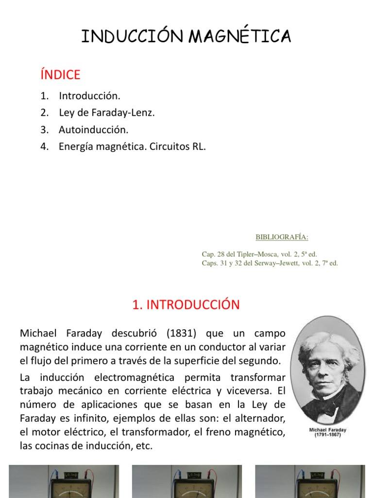 Inducción magnética: Ley de Faraday, autoinducción y circuitos RL | PDF ...