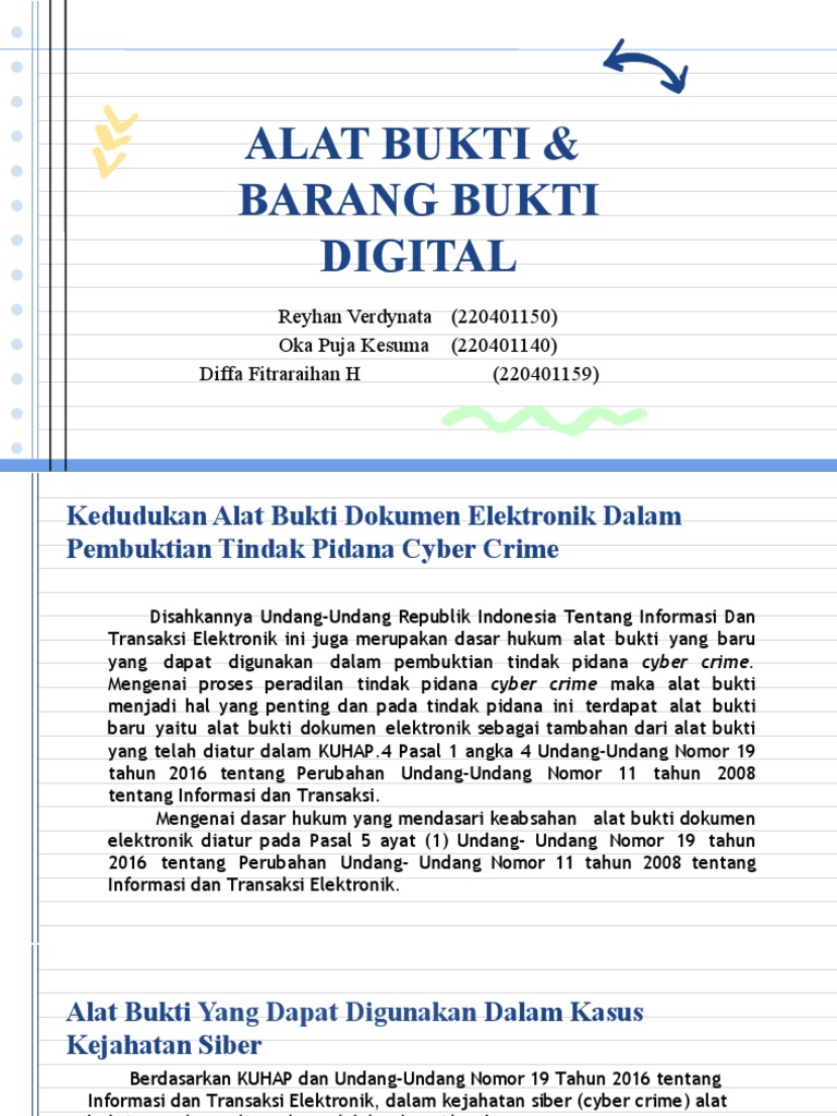 Presentasi Alat Bukti Dan Barang Bukti Digital | PDF