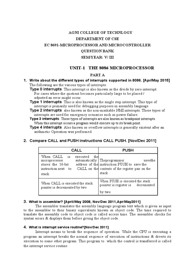 Ec8691 5 Units Mpmc Notes Pdf Binary Coded Decimal Central Processing Unit