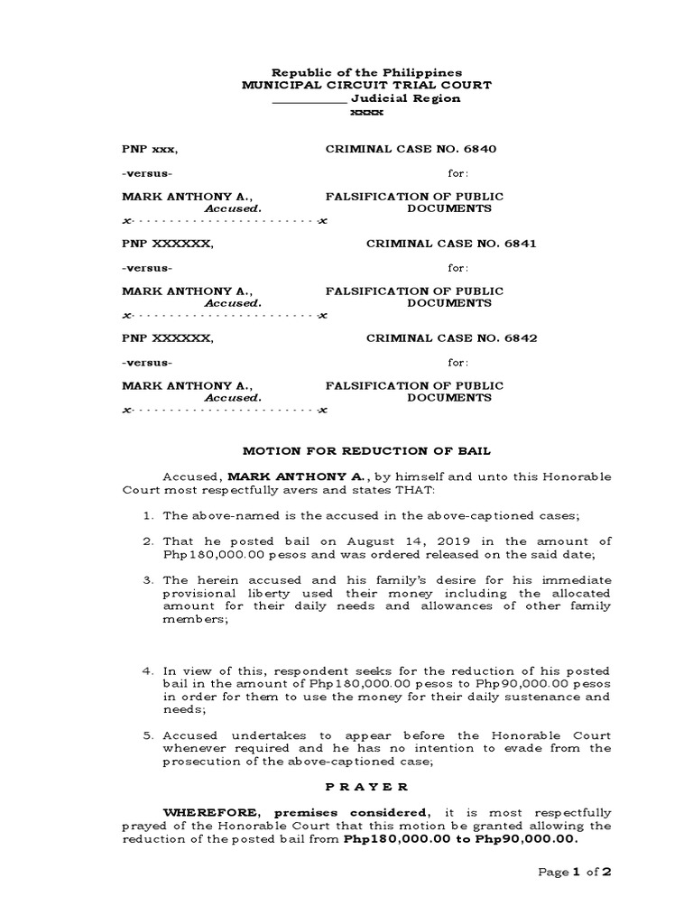 Mark Anthony A | PDF | Bail | Prosecutor