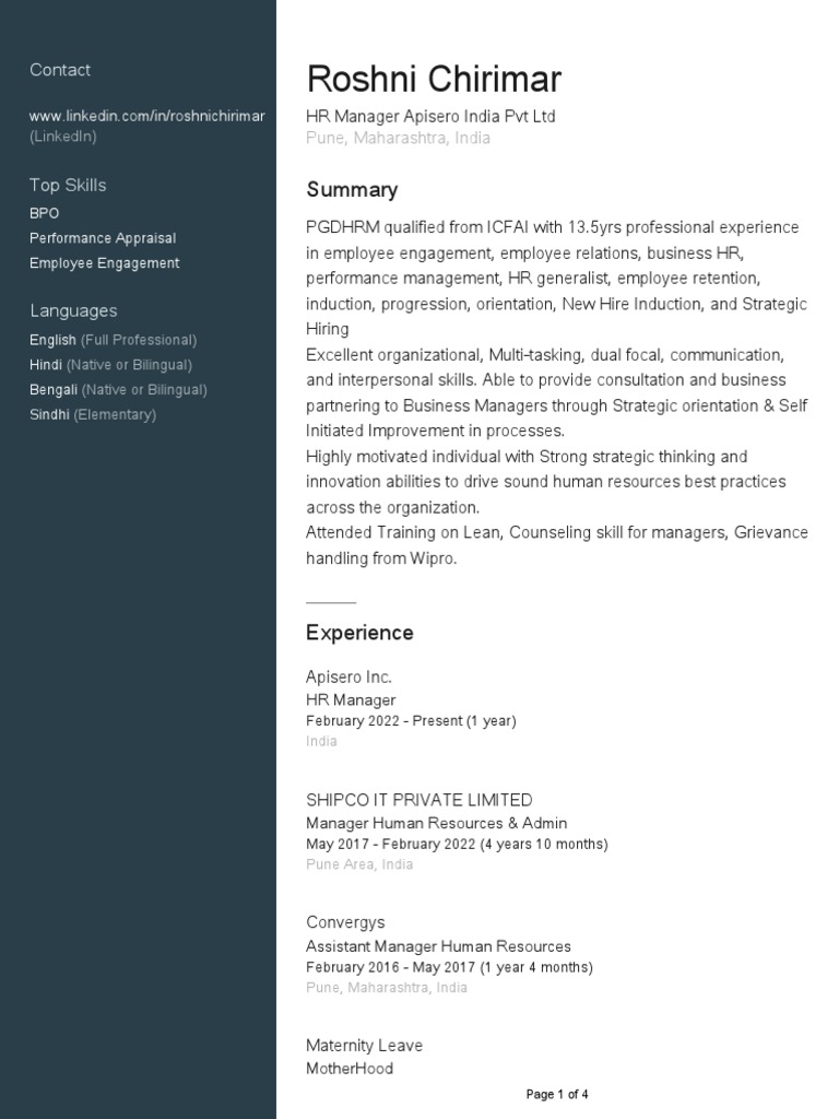 Profile | PDF | Human Resource Management | Employment