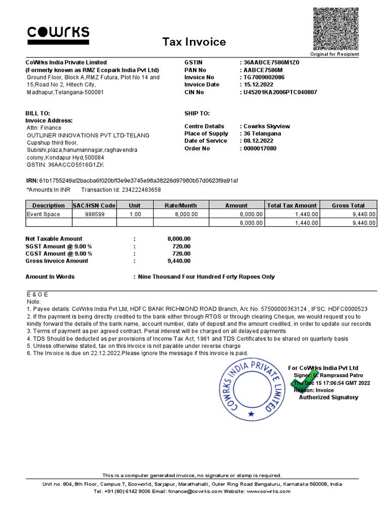 Invoice 7000039102 EInvoice Signed | PDF | Payments | Invoice
