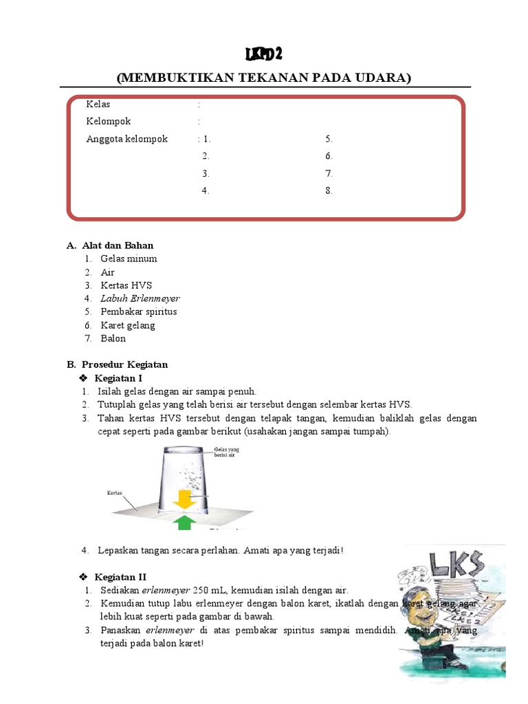 LKPD 2 Tekanan Zat Gas (Udara) | PDF