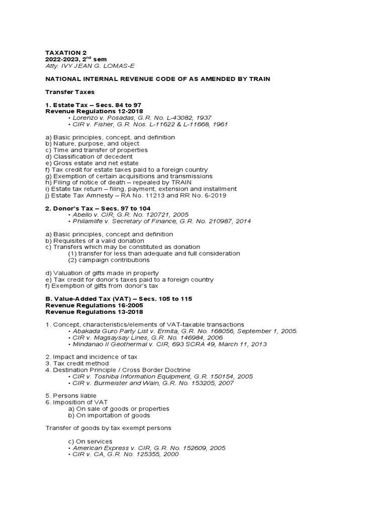 D. Excise Tax | PDF | Value Added Tax | Taxes
