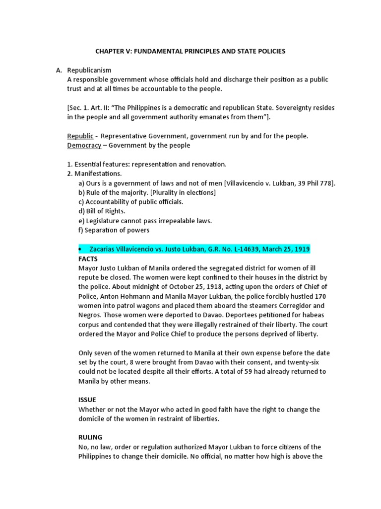 Chapter 5 - Fundamental Principles and State Policies | PDF | Free Exercise Clause | Jurisdiction